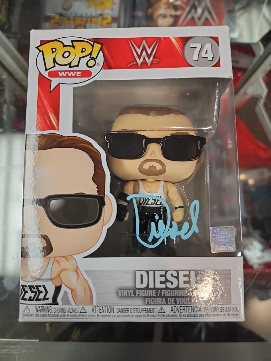 KEVIN NASH DIESEL signature #74 WWE FUNKO POP Figure signature ...