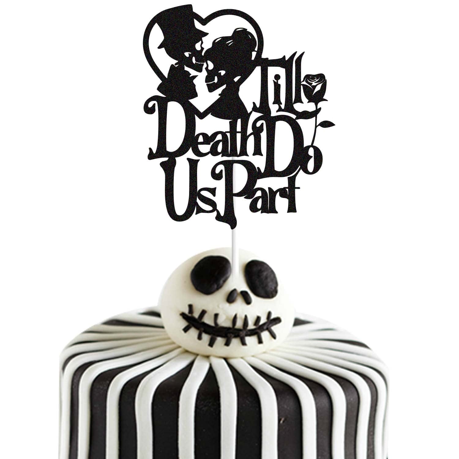 KEWEYA Till Death Do Us Part RST1 Cake Topper Skull Silhouette Cake ...