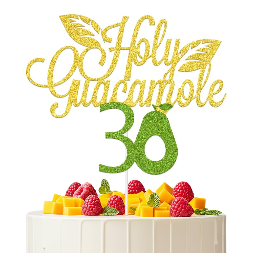 KEWUFD Gold Holy Guacamole 30 Cake Topper KMC2Fiesta Themed Happy 30th ...