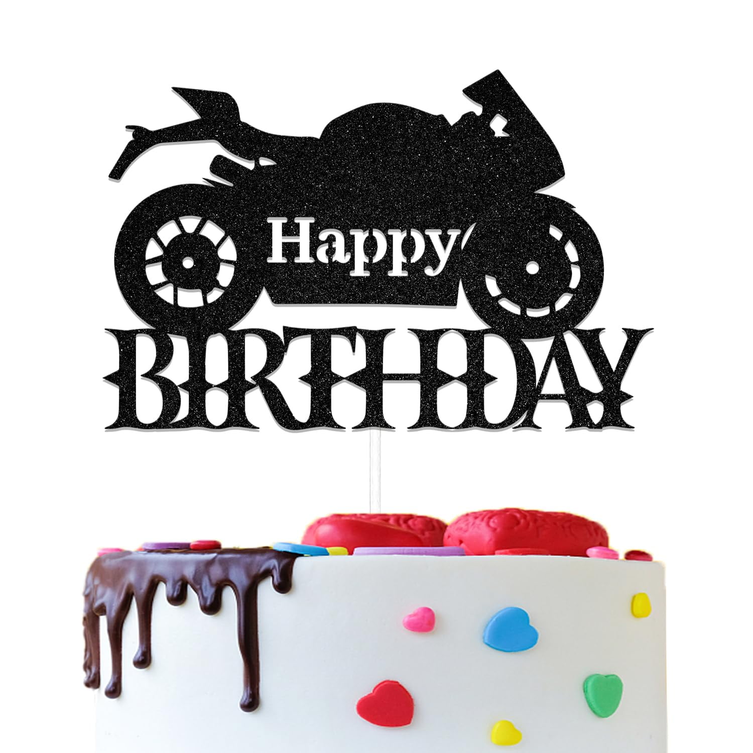 KEWUFD Motorcycle BirthdayTRDN Cake Topper Dirt Bike Birthday ...