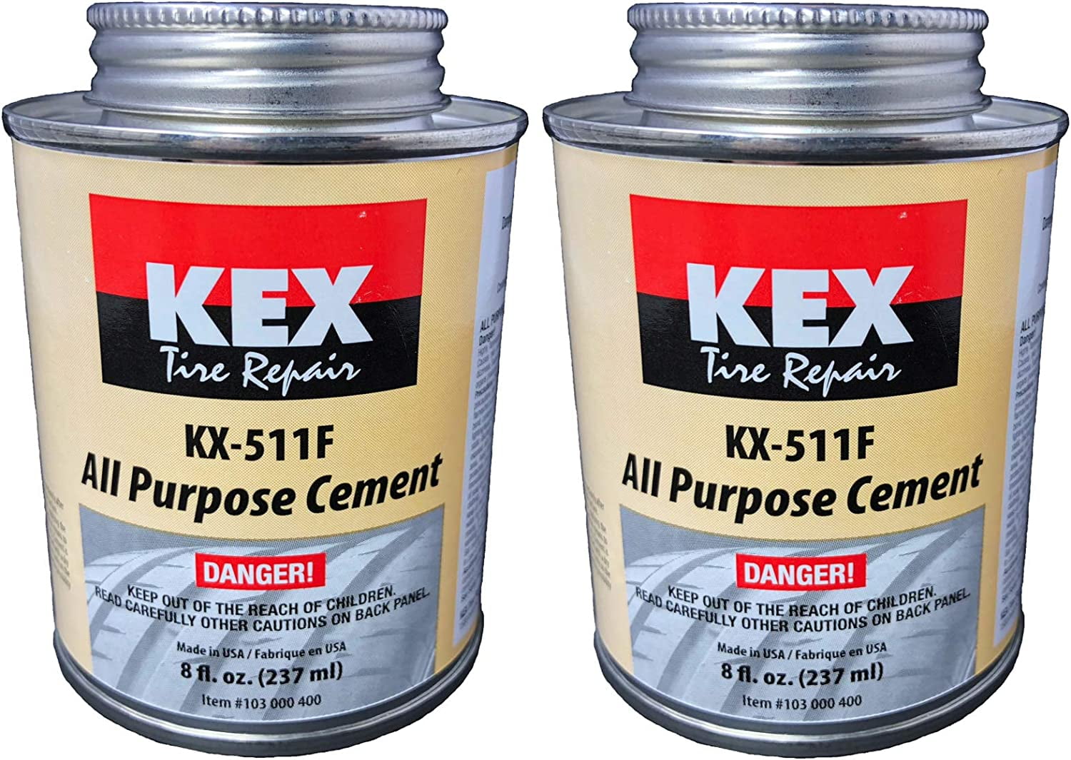 KEX 2 Cold Vulcanizing Rubber Tire and Tube Patch Plug Repair Cement 8oz cans - Walmart.com