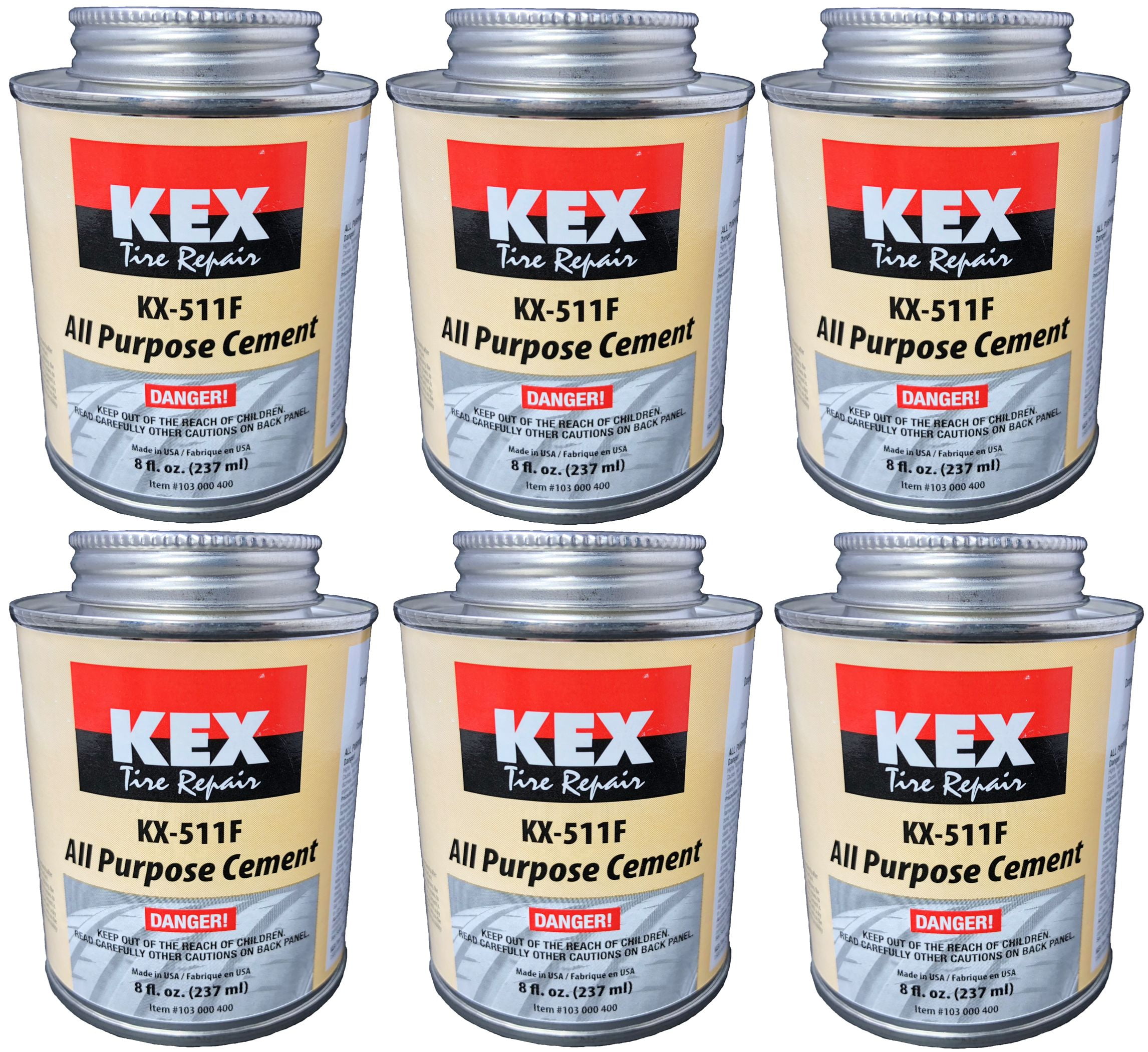 KEX 6 Cold Vulcanizing Rubber Tire and Tube Patch Plug Repair Cement ...