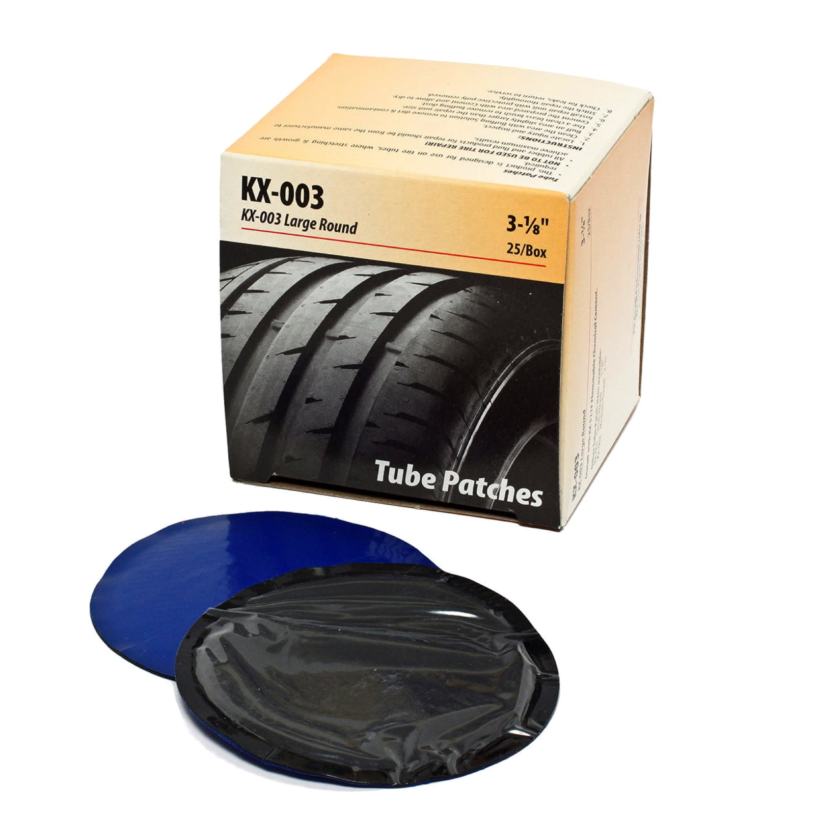 KEX KX-003 Inner Tube Patches, 25 Units of 3-1/8 in Round Vulcanizing Patches - Walmart.com