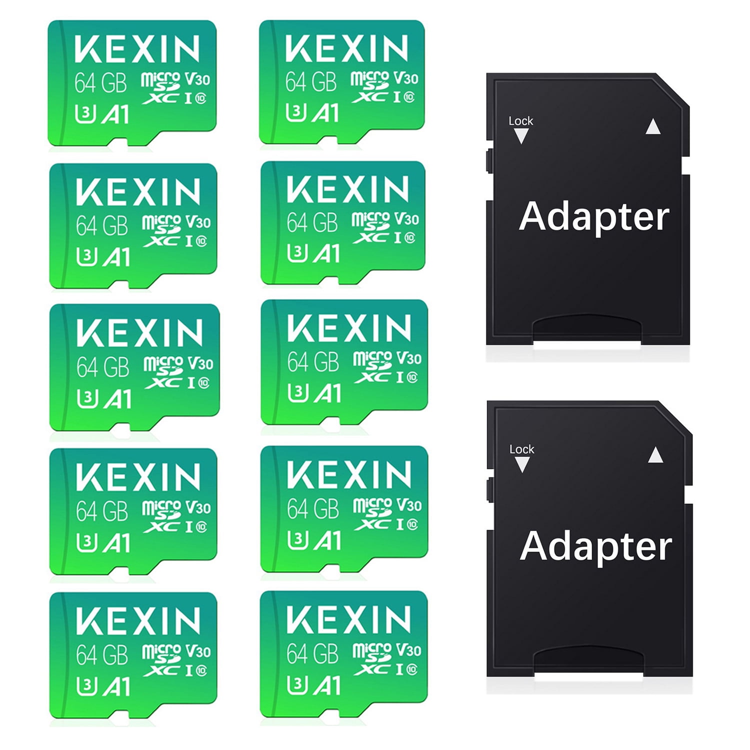 KEXIN 64GB SDXC Card with Adapter, Class 10 U3 High Speed Memory Card ...