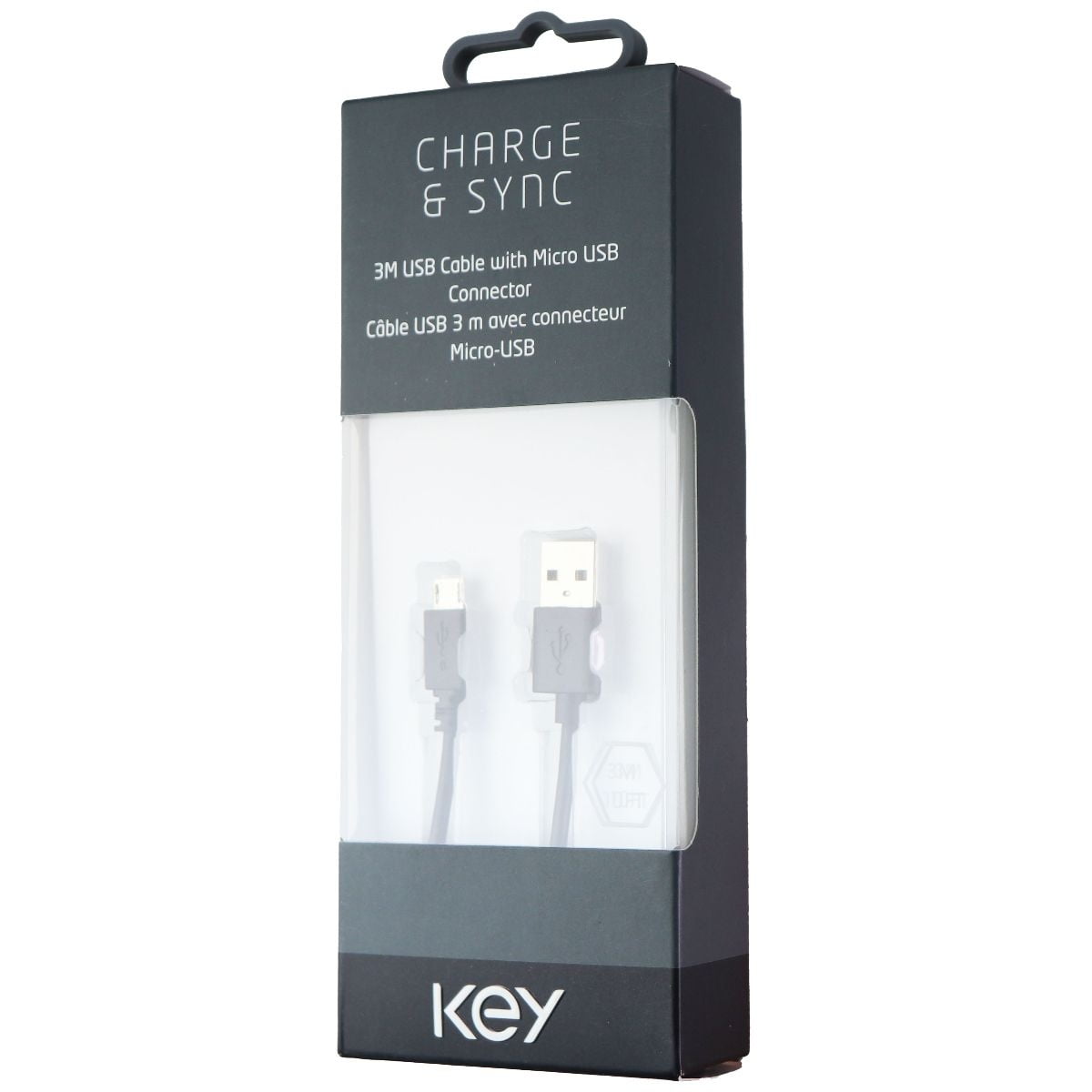 KEY 10 foot Extra Long Micro USB Cable (3M), Universal - Black ...