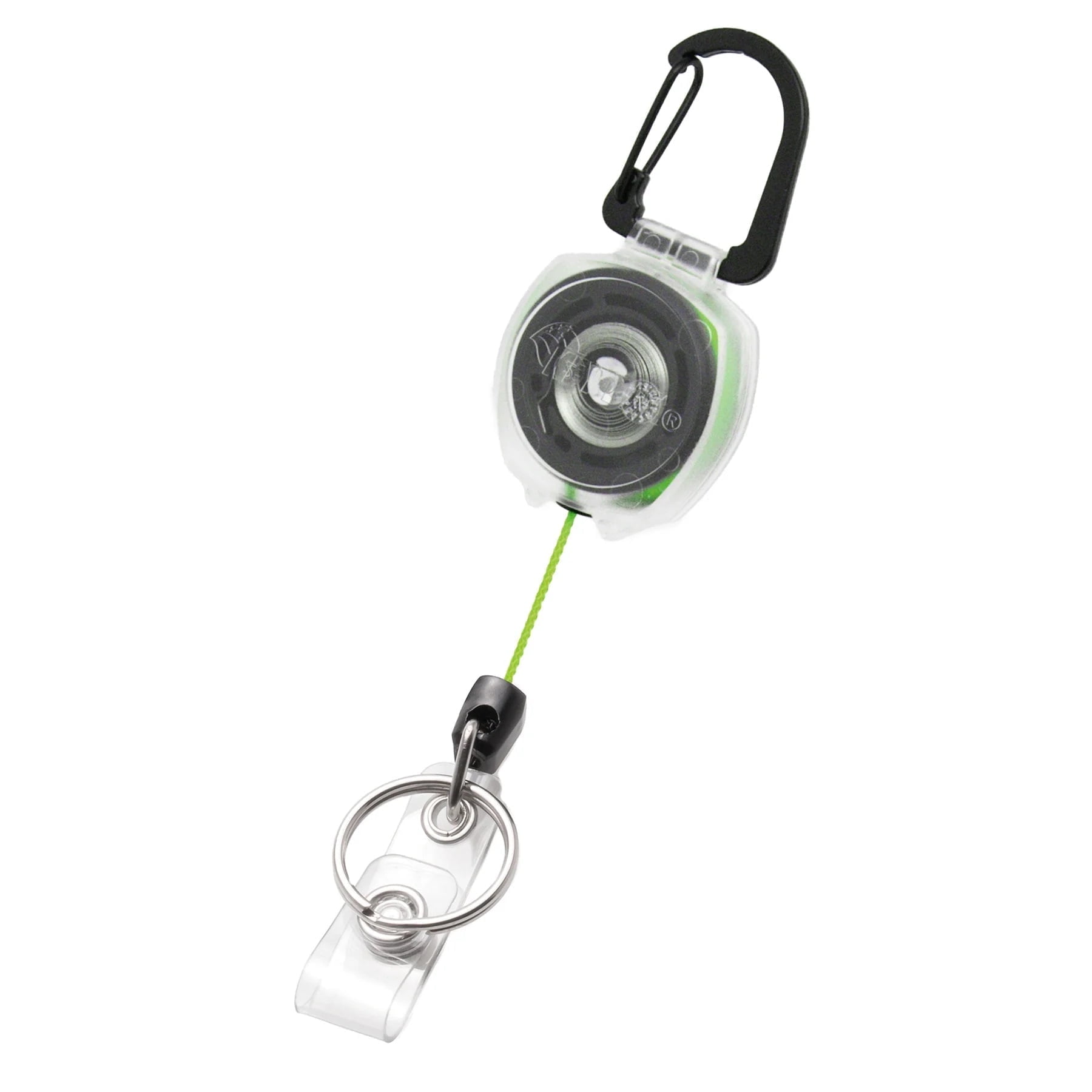 KEY-BAK Sidekick Retractable Carabiner Keychain with Cord & Badge Strap ...