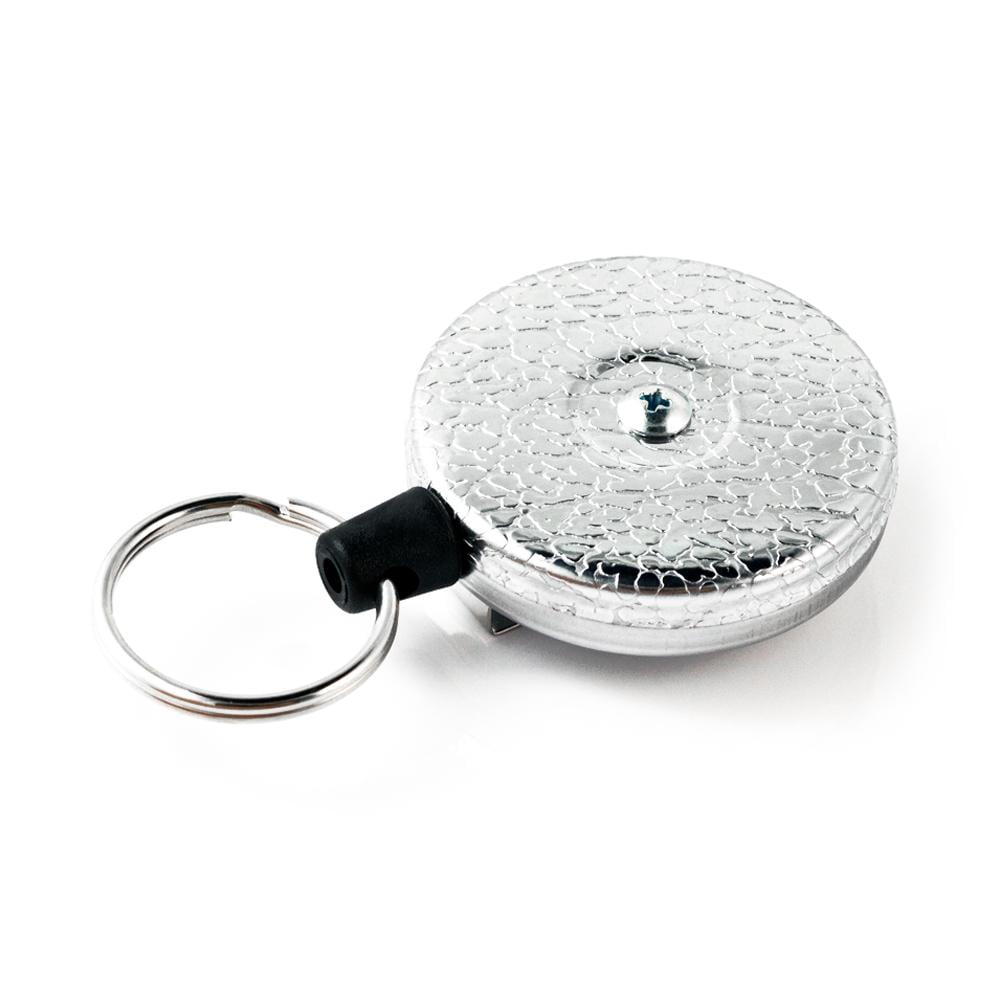 KEY-BAK Original HD Retractable Keychain, 48" Kevlar Cord, Chrome Front ...