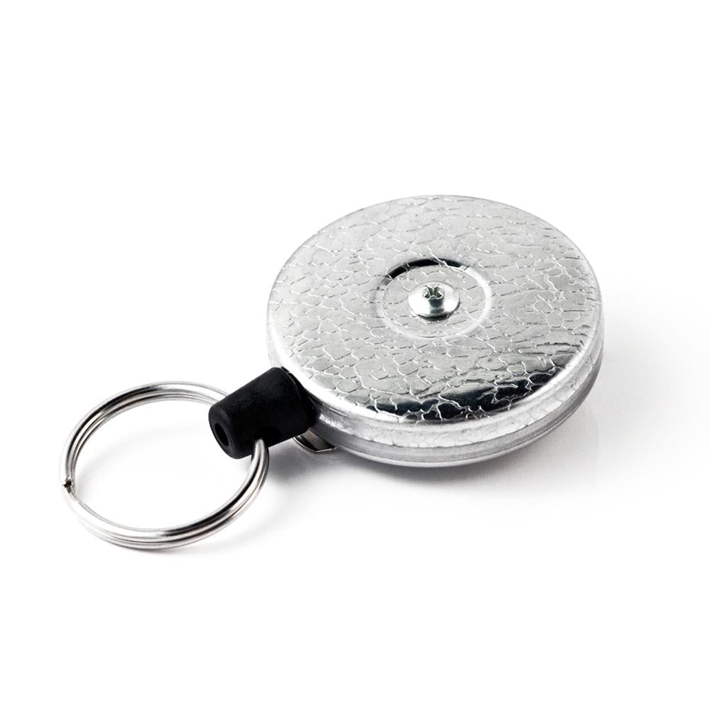 KEY-BAK Retractable Keychain with Chrome Front, Steel Belt Clip & Split ...