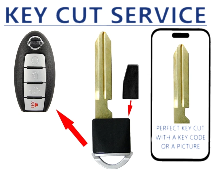 KEY CUT + Emergency Insert Chipped (46) Blank Blade For Nissan Prox ...