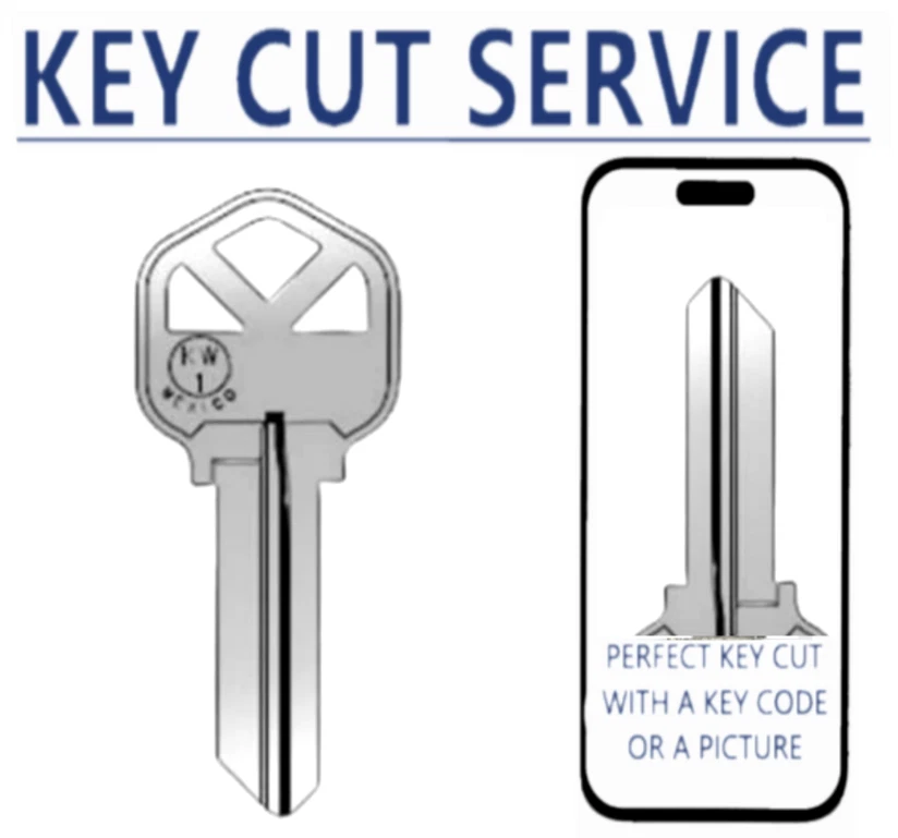 KEY CUT SERVICE + KW1 Key - Nickel Finish Kwikset Key Blanks (JMA ...