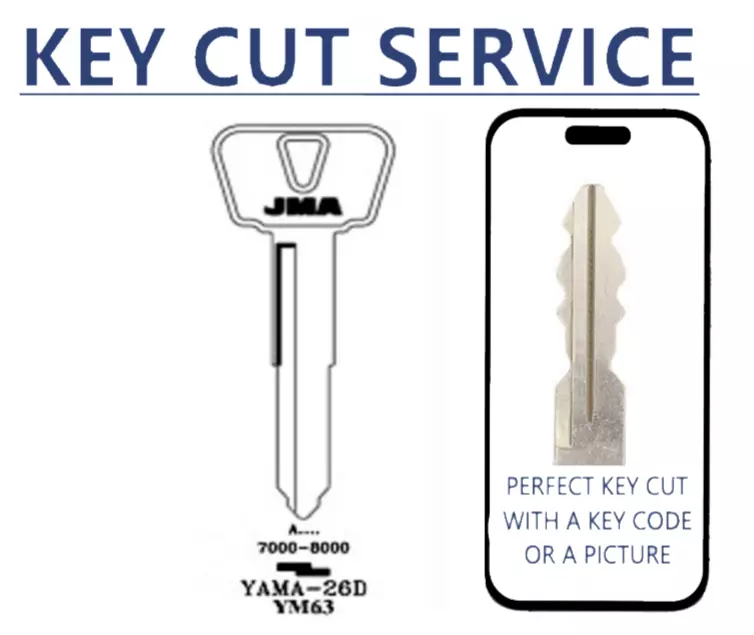 KEY CUT SERVICE + Yamaha YM63 / X248 Motorcycle Key (JMA YAMA-26D ...
