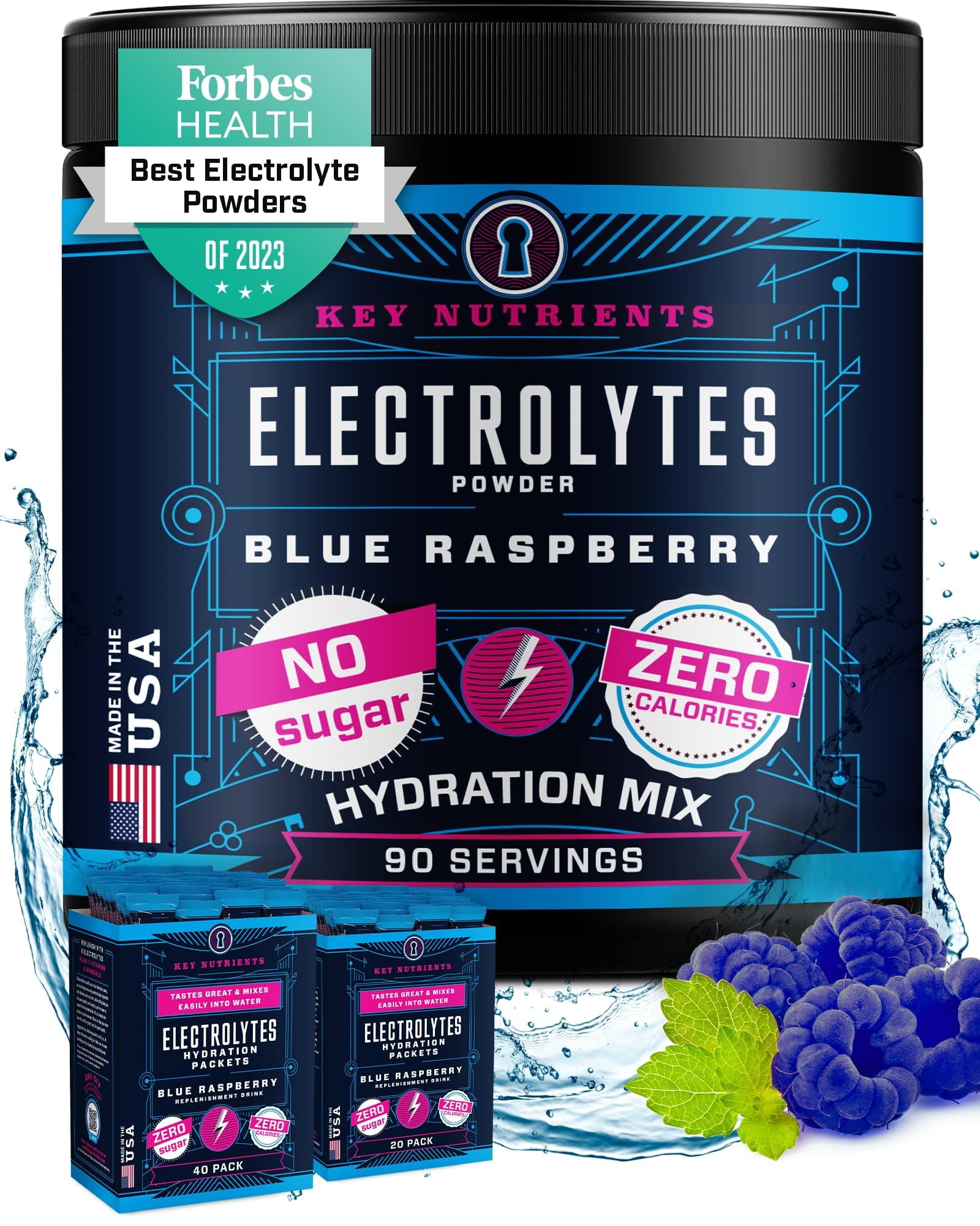 KEY NUTRIENTS Multivitamin Electrolytes Powder No Sugar - Sweet Blue ...