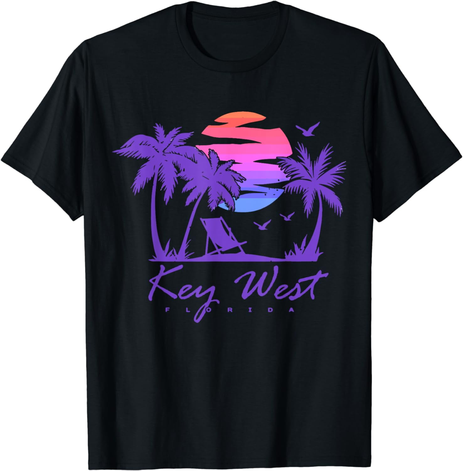 KEY WEST FLORIDA Spring Break Vacation Retro Vintage Sunset T-Shirt ...