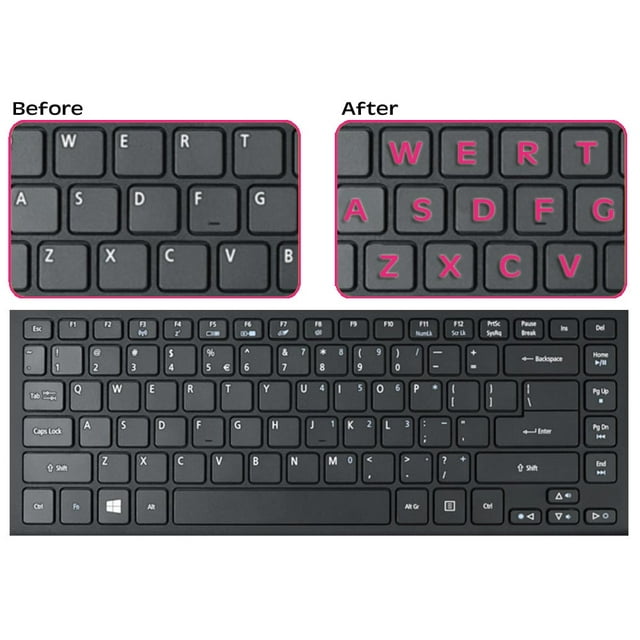 Royal Green Fluorescent Keyboard Stickers for PC & Laptop, Large ...