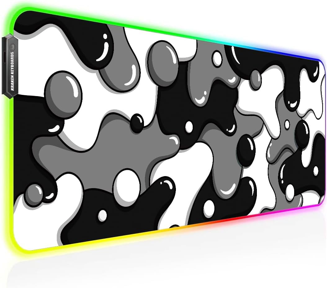 KEYBOARDS DRIP XL Black & White Gaming RGB Mouse Pad - Professional ...