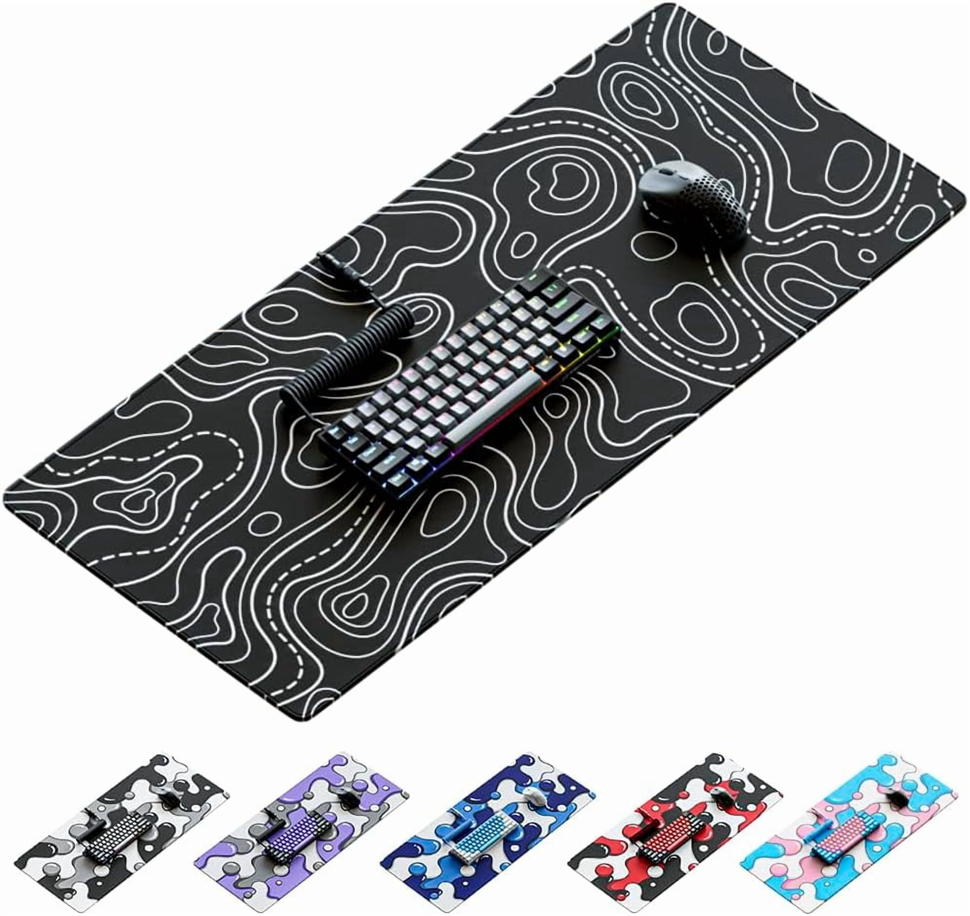 KEYBOARDS XXL Topographic Mouse Pad - Large Black and White Gaming ...