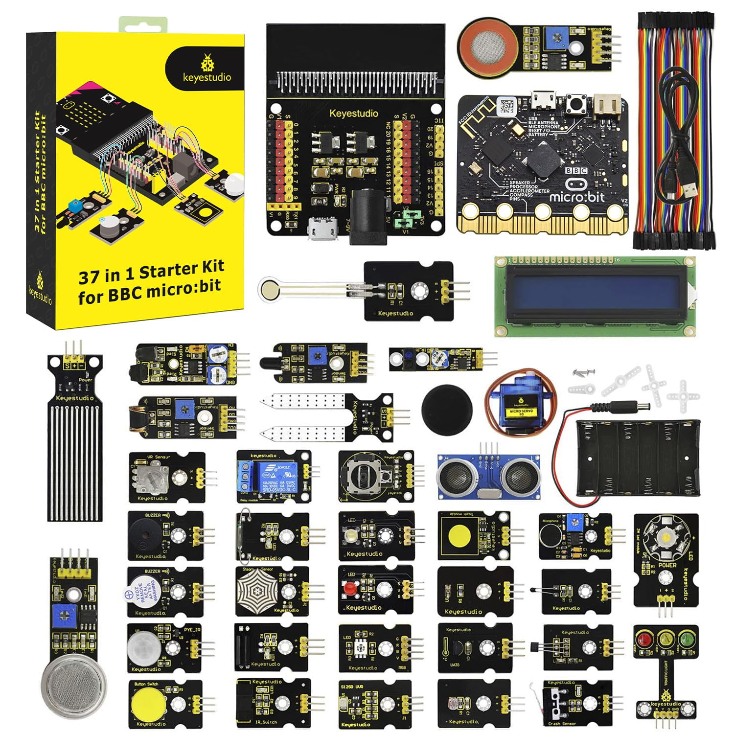 KEYESTUDIO 37 Sensors Starter RRF12 Kit with Microbit V2.2 Board, Easy ...