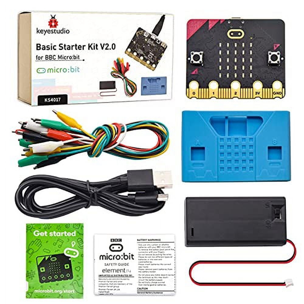 KEYESTUDIO Basic Starter Kit for BBC Micro bit V2, Graphical Programming Built-in Bluetooth ...