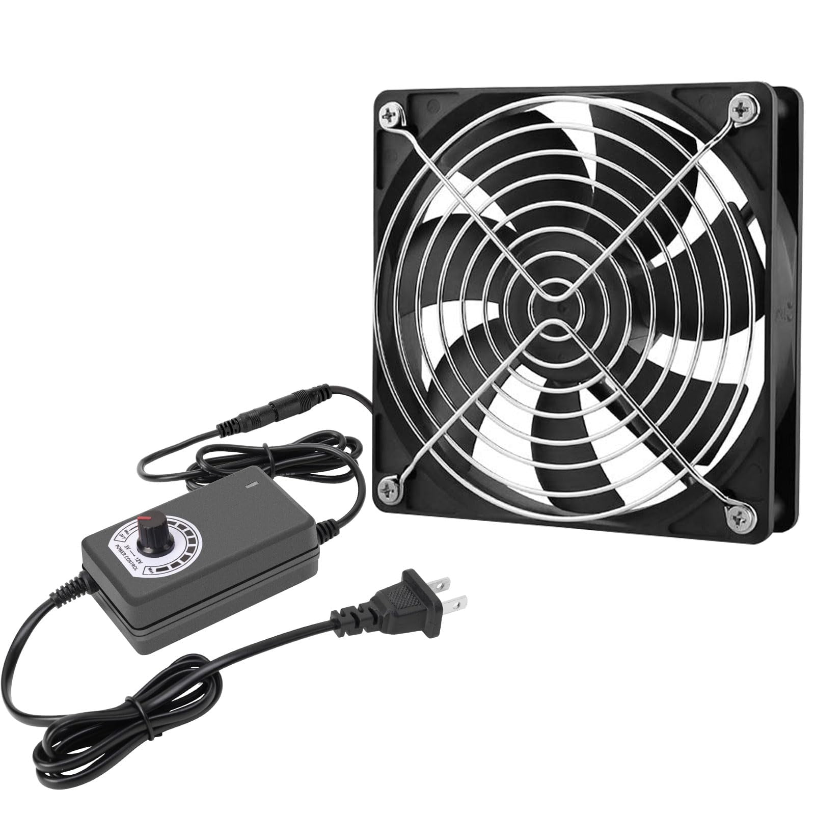 KEYFANCLUB Computer Fan with SSF20 AC Plug, 120mm x 25mm 12V Fan with ...