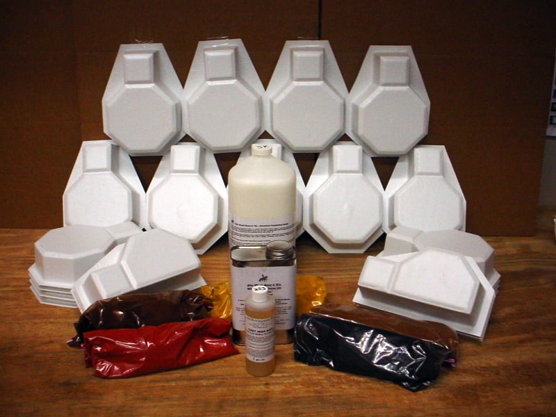 KEYHOLE DRIVEWAY PATIO PAVER SUPPLY KIT + 24 MOLDS MAKE 1000s OF ...