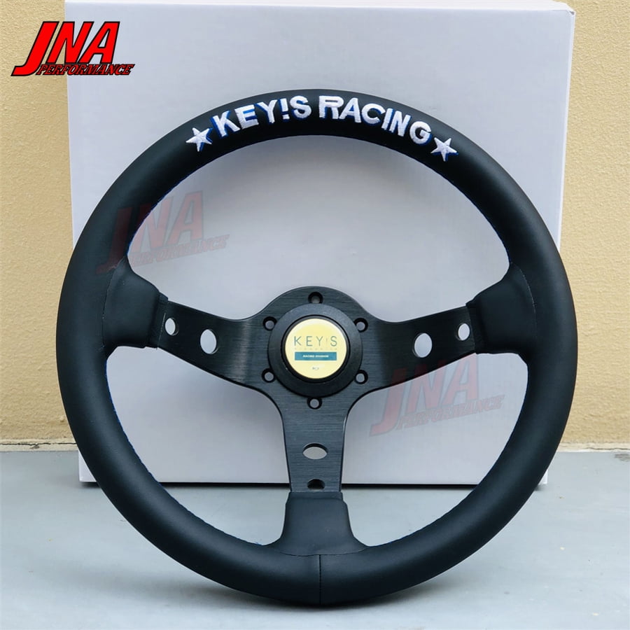 KEYS Racing VERTEX Steering Wheel 13inch Sports Style Leather Steer ...