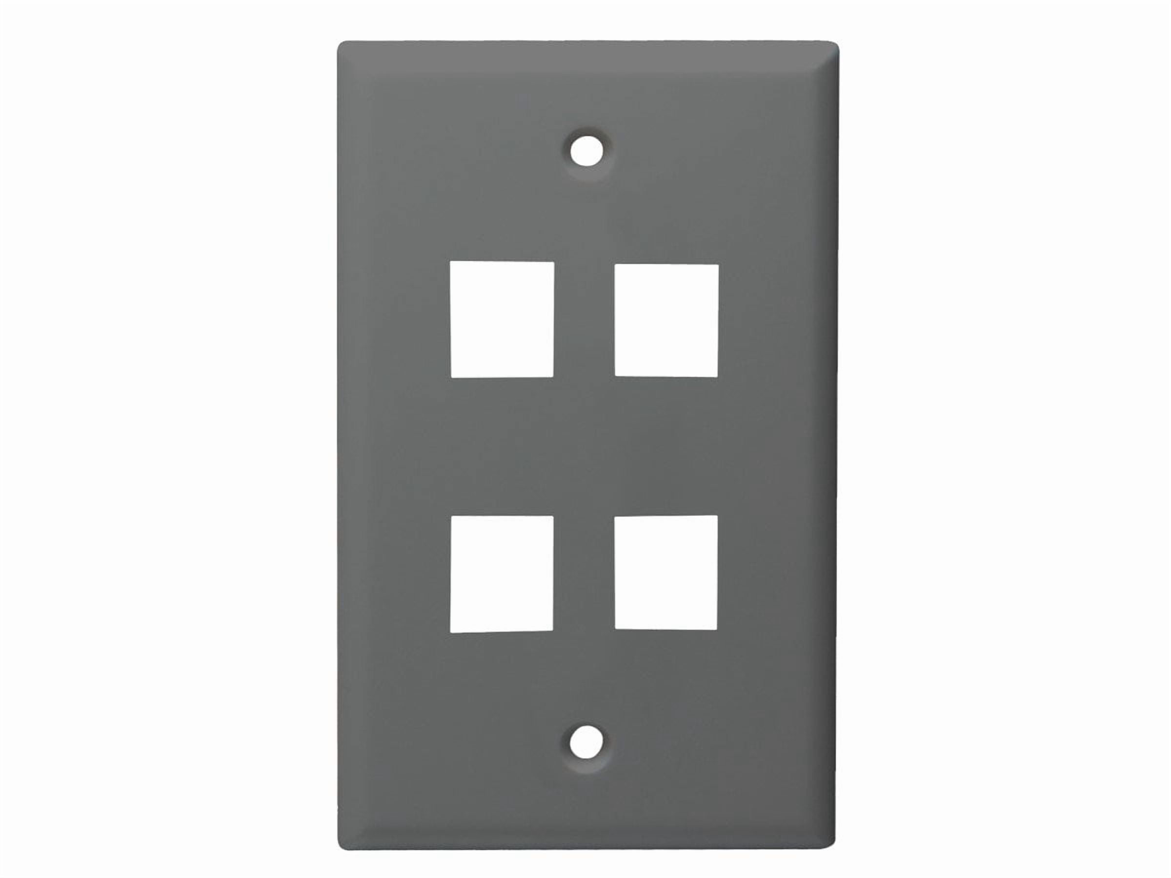 Monoprice Standard Size Keystone Plate 4 Port, Gray, UL - Walmart.com