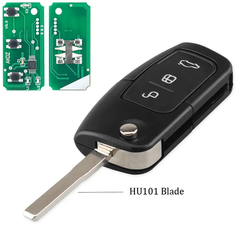 KEYYOU For Ford Fusion Focus Mondeo Fiesta Galaxy Uncut HU101 Blade ...