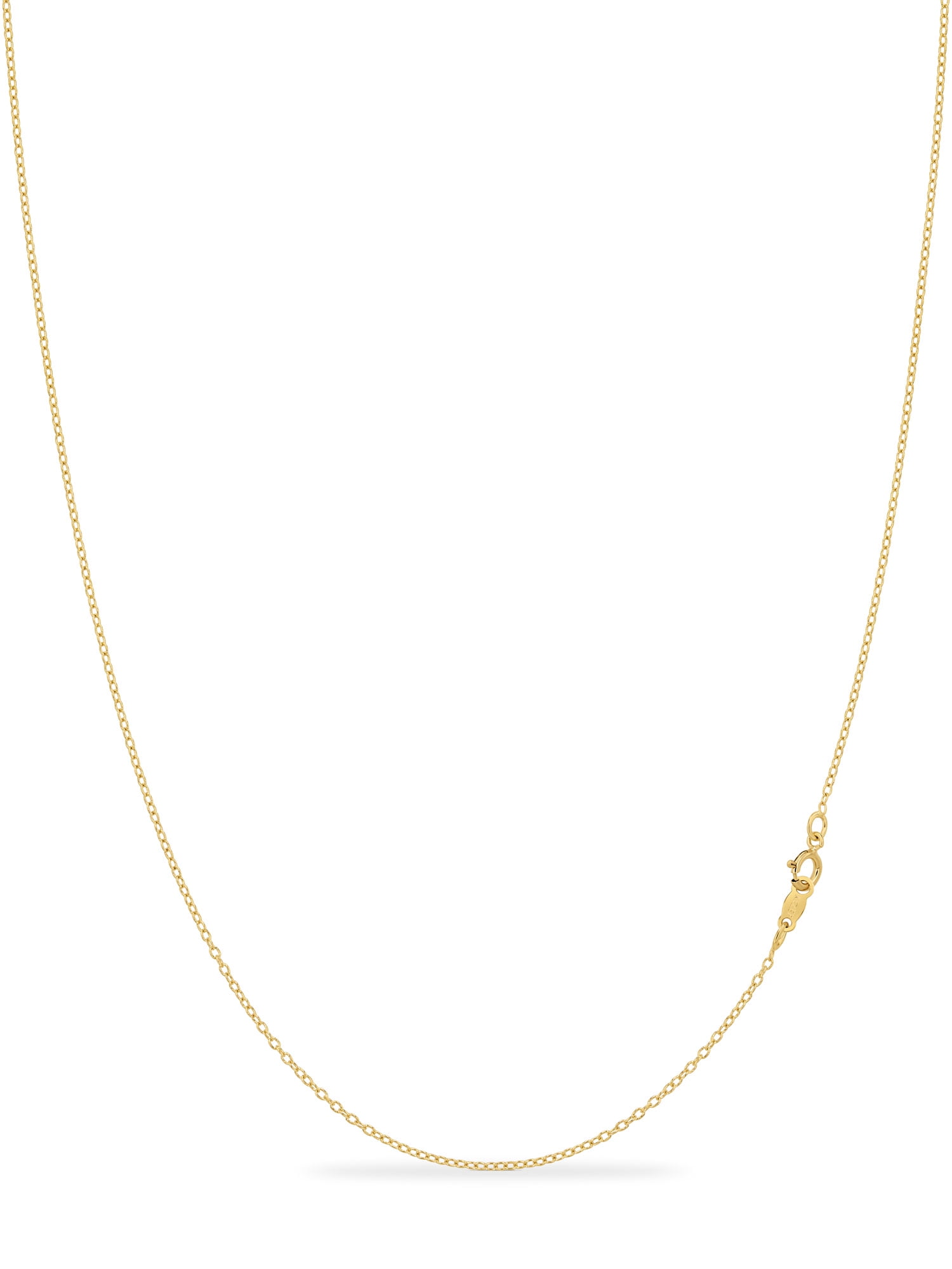 KEZEF 18Kt Gold Chain Necklace for Women, 1.3mm Silver Cable Chain, 24 ...