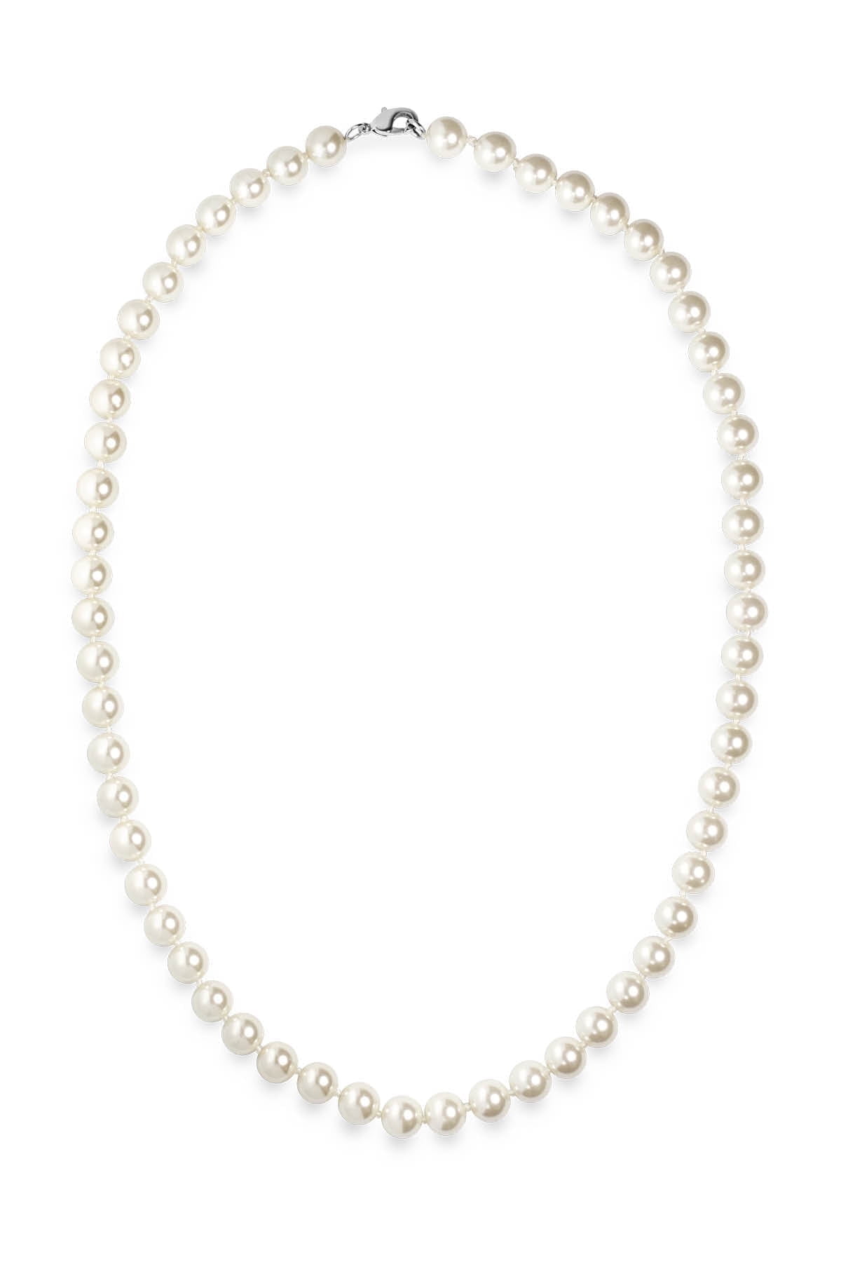 KEZEF Faux Pearl Necklace Cream White Simulated Pearls Necklace for ...