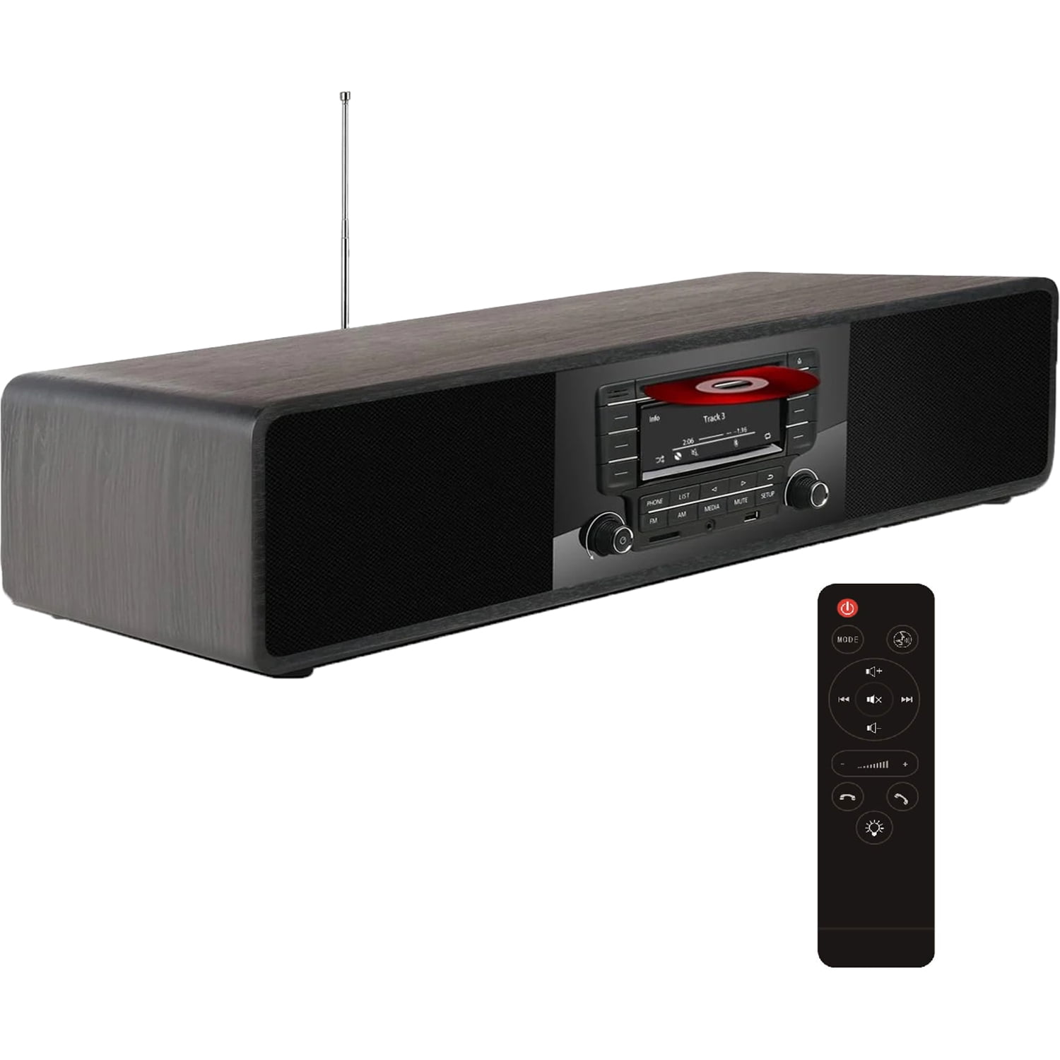 KEiiD CD Player with Speakers Bluetooth for Home Stereo System Boombox ...