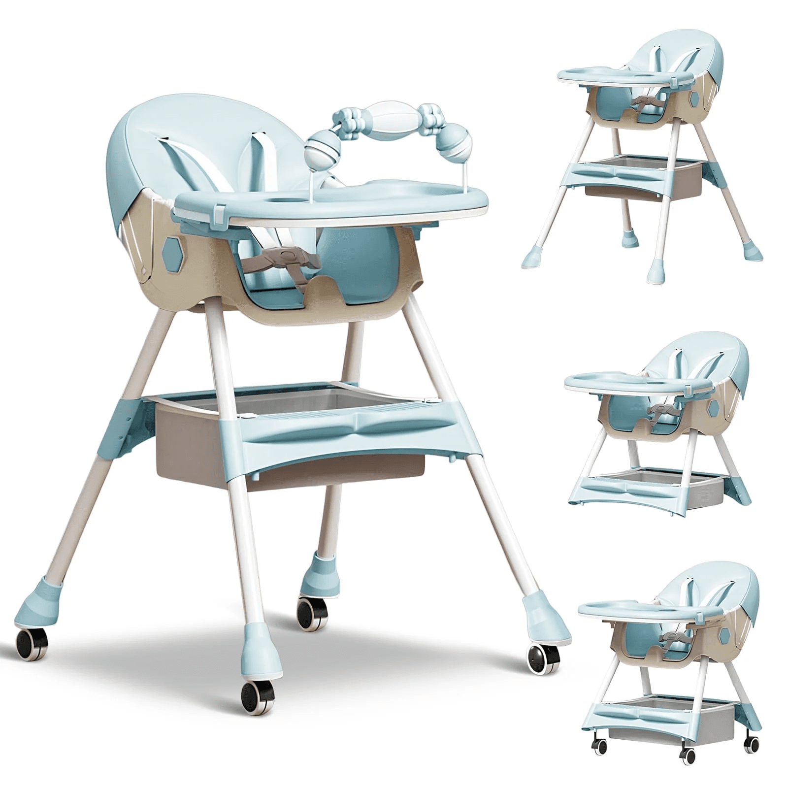 KF Dining High Chair for Baby 4-in-1 Infant Eating Chair Portable High ...