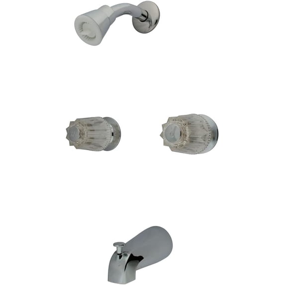 KF112C Americana 8-Inch Two Acrylic Handle Center Tub and Shower Valve ...