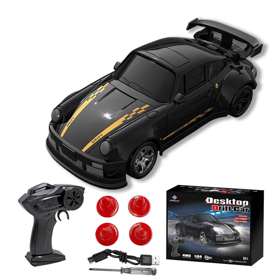 KF20 1/64 Scale Mini RC Drift Car, 2.4GHz Full Proportional Control 4WD ...