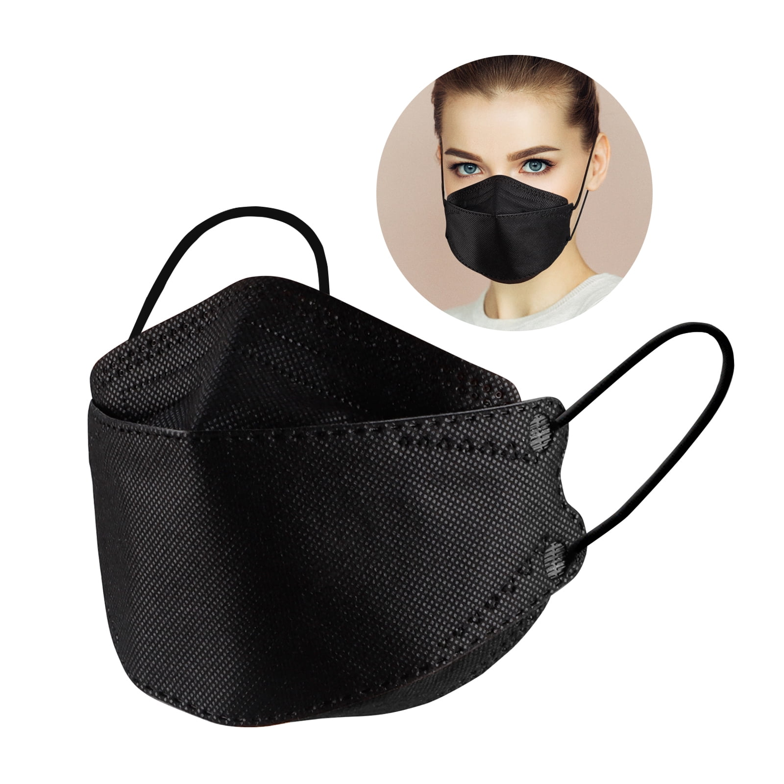 KF94 Adult Model Black 50 Pieces High Filtration Masks - Walmart.com