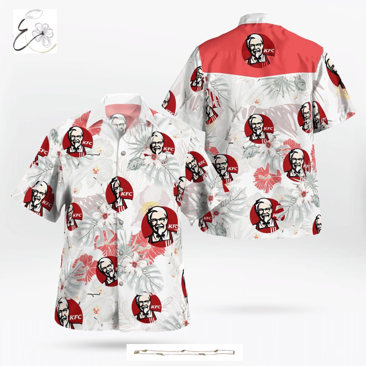KFC Fast Food All Over Print 3D Flowery Aloha Summer Beach Hawaiian ...