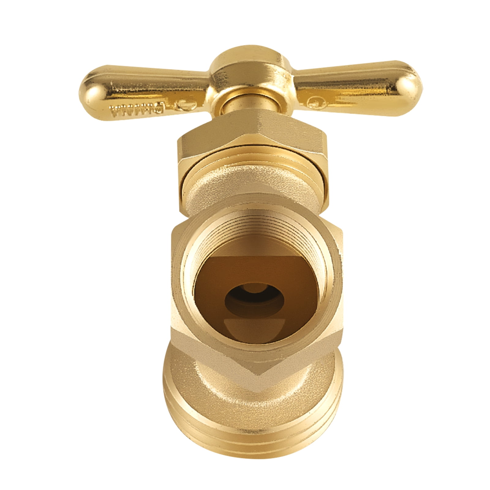 KFFKFF 1/2" FIP x 3/4" MHT Garden Valve, Multi-Turn Outdoor Faucet, Durable Brass Hose Bibb ...