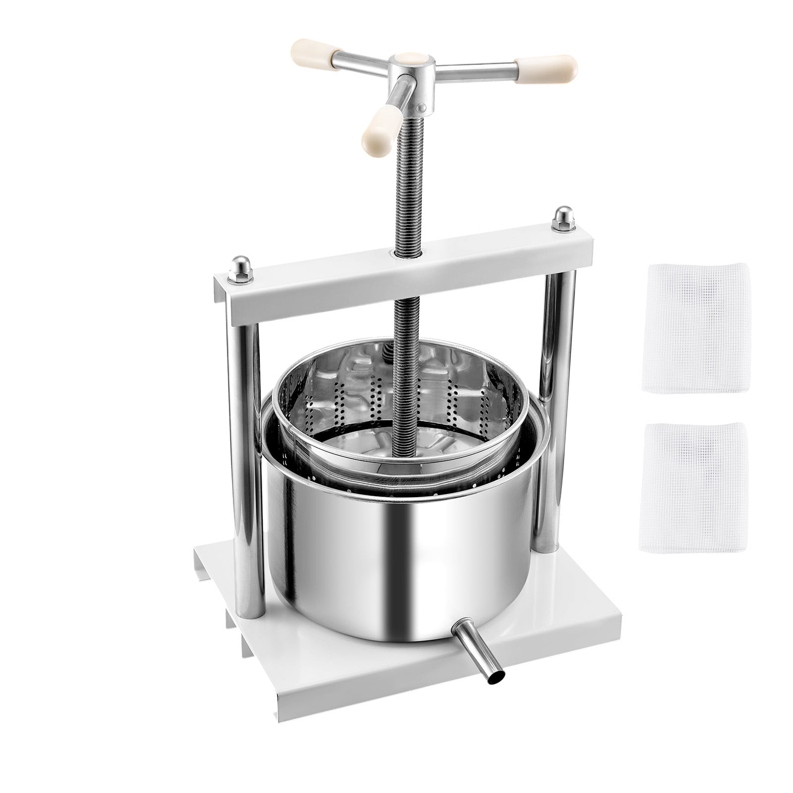 KFFKFF 1.45 Gal/5L Fruit Wine Squeezer, Pair of Stainless Steel ...