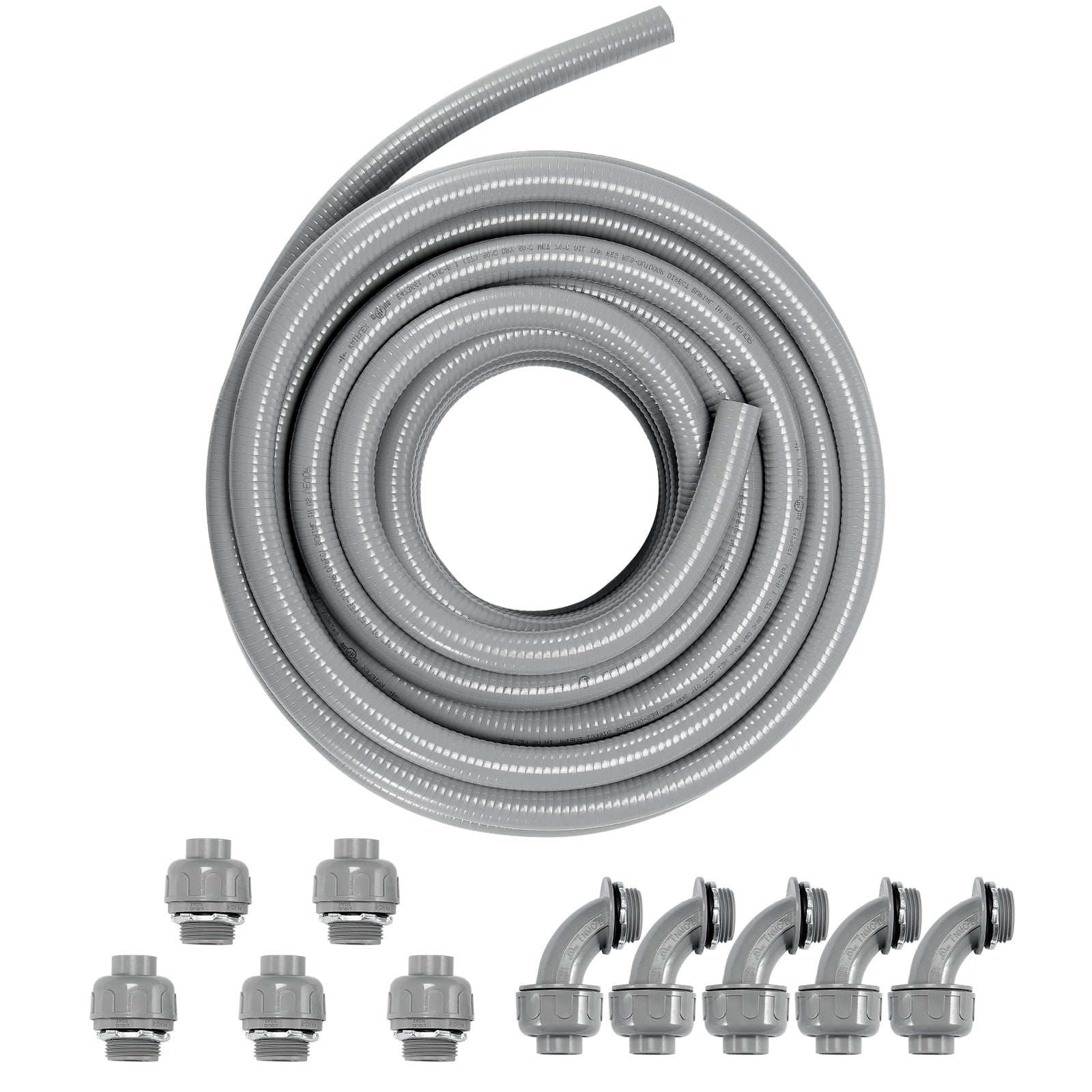 KFFKFF 1" PVC Liquid-Tight Electrical Conduit, 100ft Bundle with 5 ...