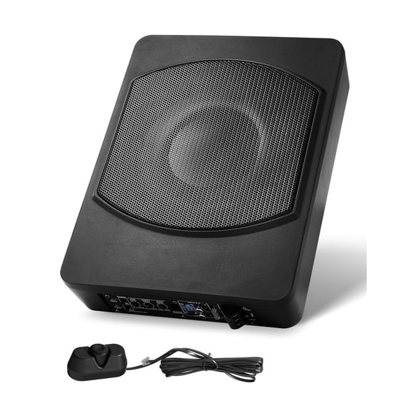 KFFKFF 10" 240W Slim Underseat Car Subwoofer with Built-in Amplifier ...