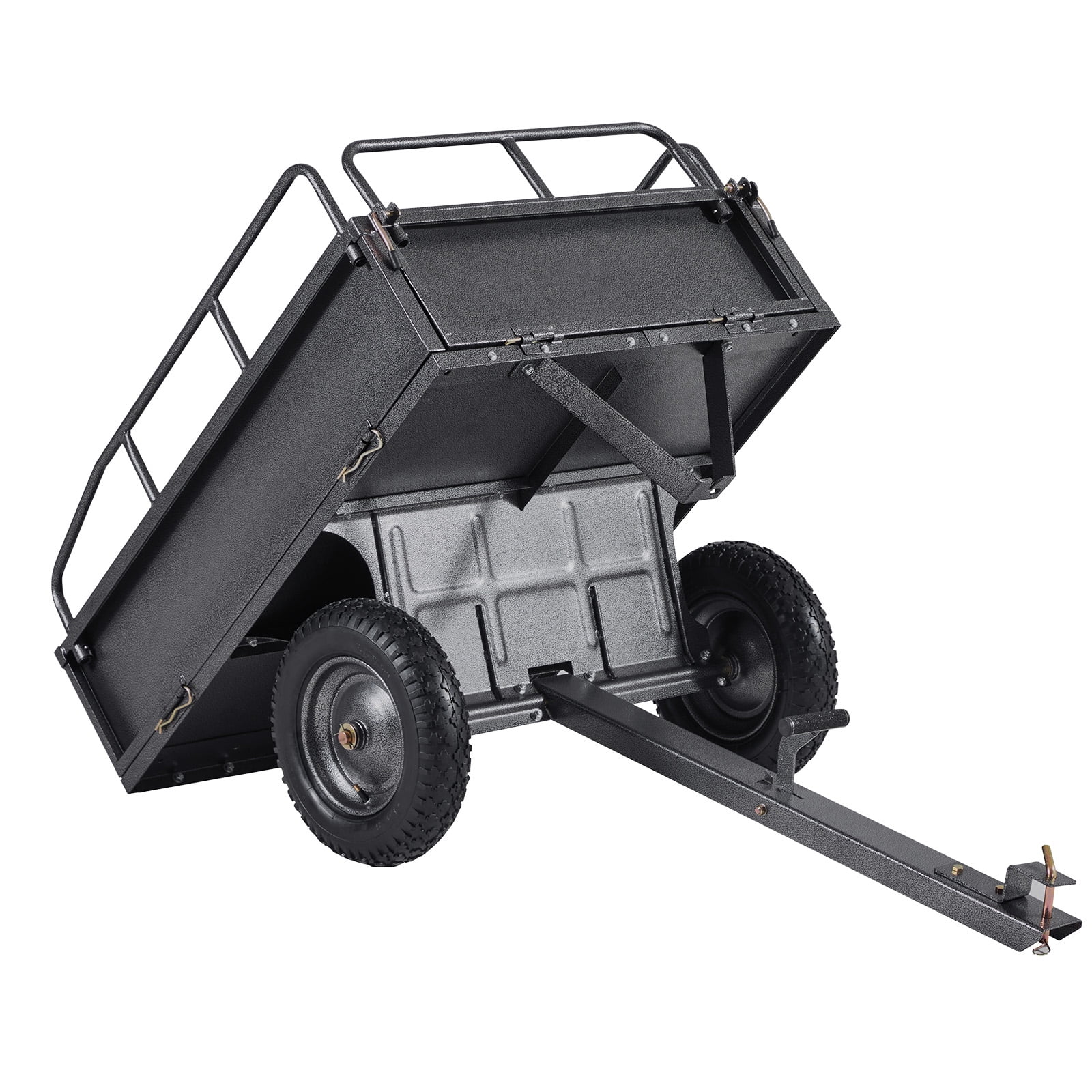 KFFKFF BTC002D 10 Cu. Ft Utility Garden Trailer, Steel Dump Cart with ...