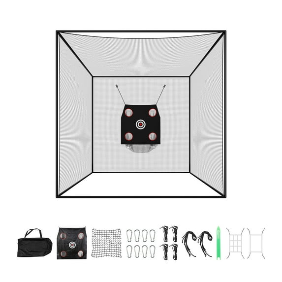 KFFKFF 10 x 10 x 10 FT Golf and Baseball Practice Cage, Durable ...