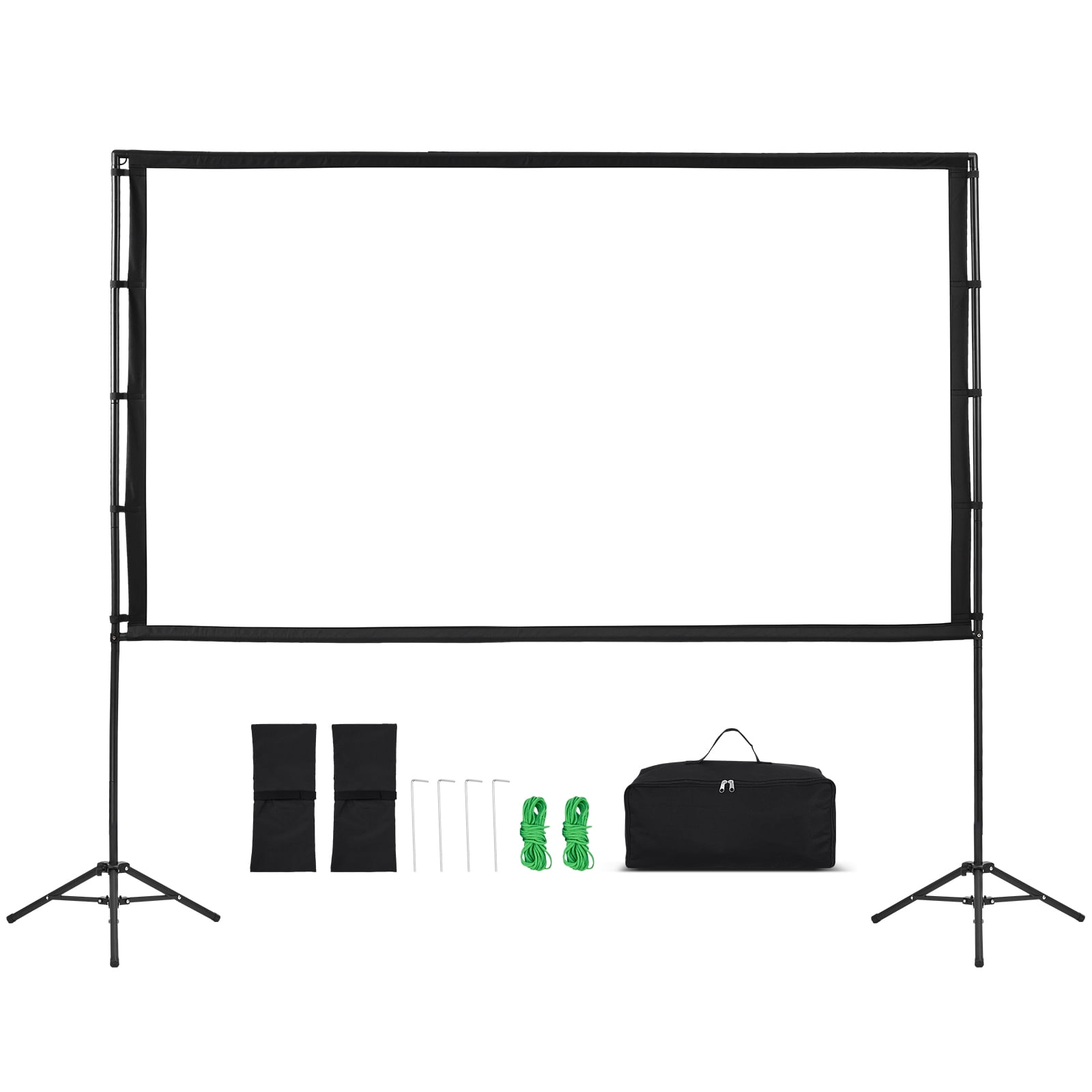 KFFKFF 100-Inch Portable Projector Screen with Stand, 16:9 HD ...