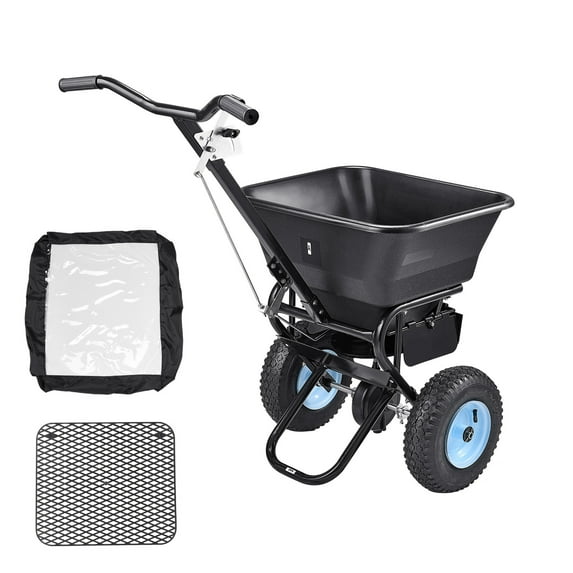 KFFKFF 100 lbs Capacity Lawn Spreader, Walk-Behind Push Design ...