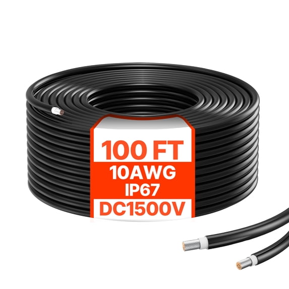 KFFKFF 100FT Solar Panel Extension Cord, 10AWG Solar Cord Extension ...