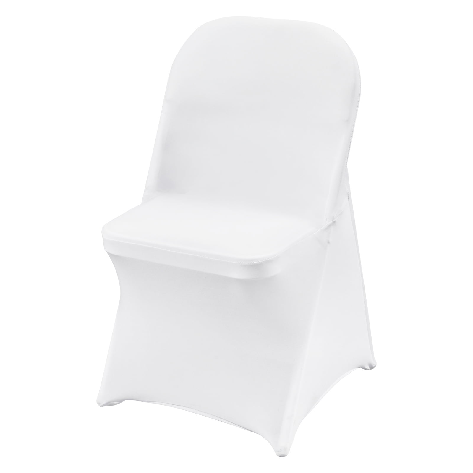 KFFKFF 100pcs White Spandex Chair Covers, Folding Stretch, Wedding ...