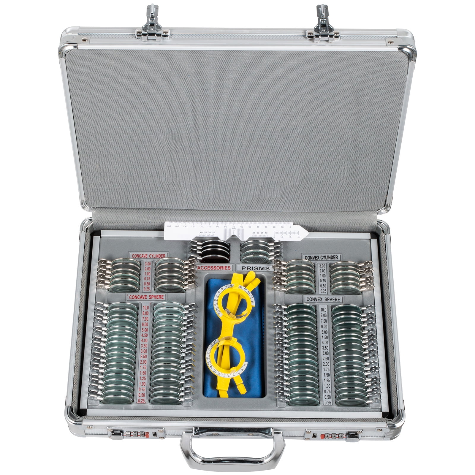 KFFKFF 104pcs Trial Lens Metal Optical Trial Lens Set Optometry Lens ...