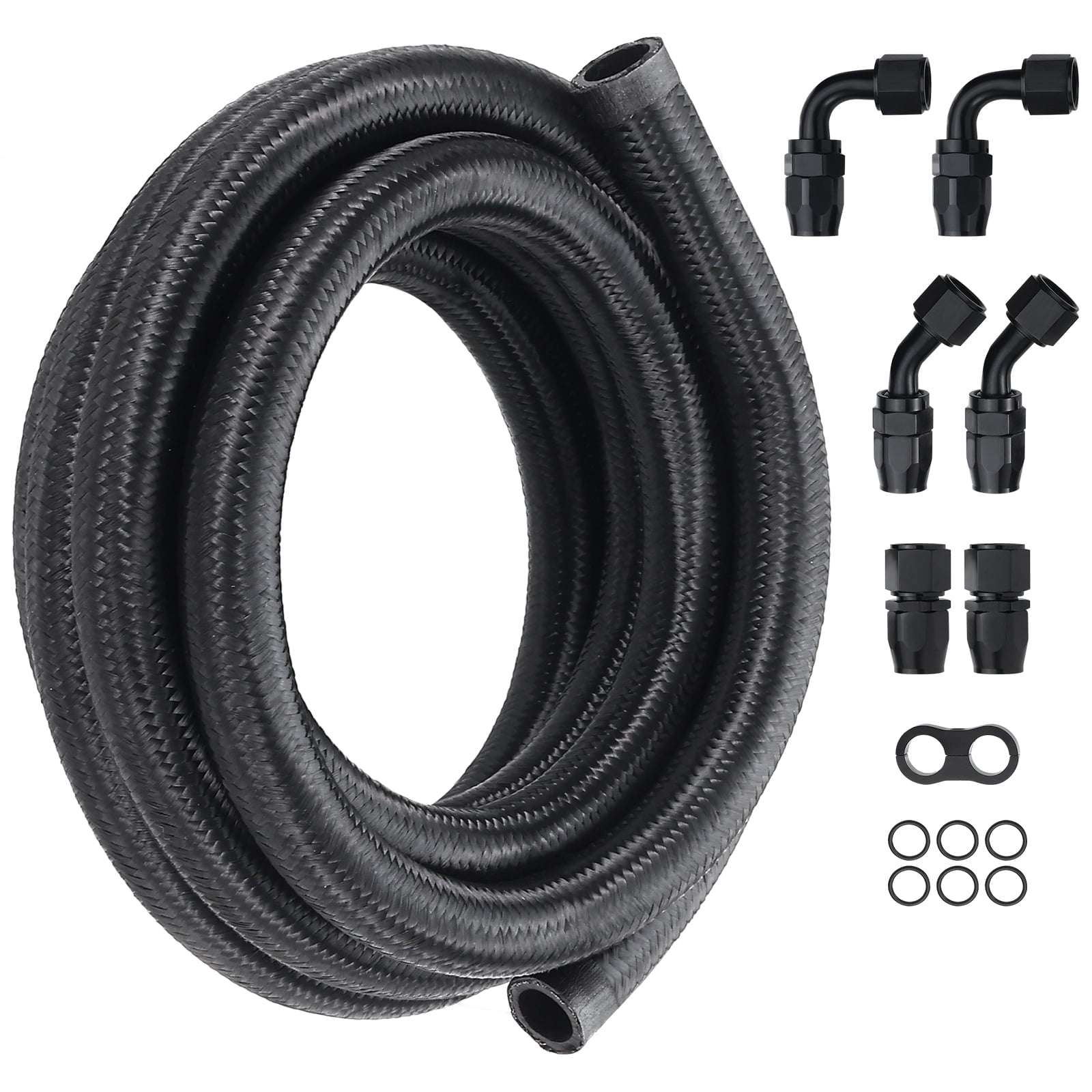 KFFKFF 10AN Fuel Hose Bundle, 10 FT Long, 0.55" Nylon & Stainless Steel ...