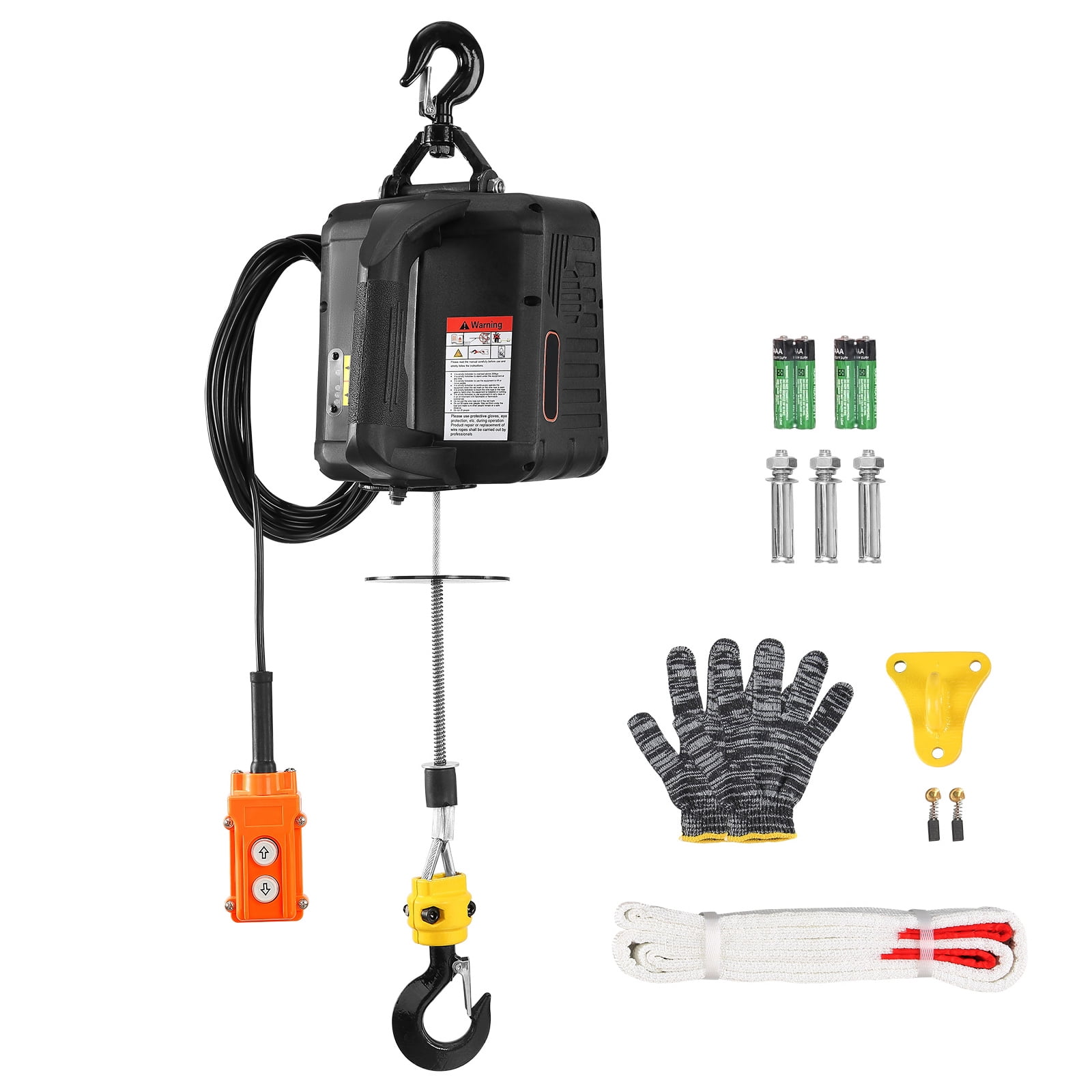 KFFKFF 1100 lbs Capacity Electric Hoist and Winch Combo, 1500W, 22.9 ft ...