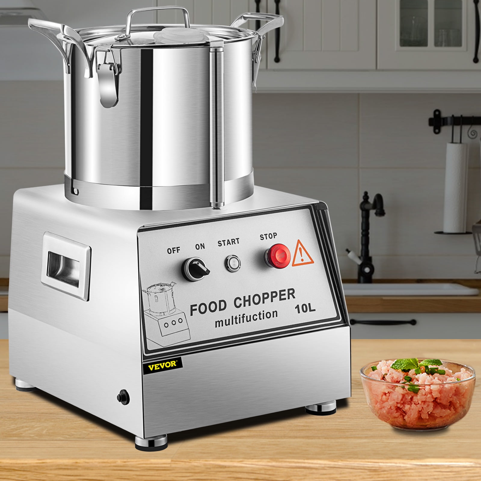 KFFKFF 110V Commercial Food Processor 10L Capacity 1100W Electric Food ...