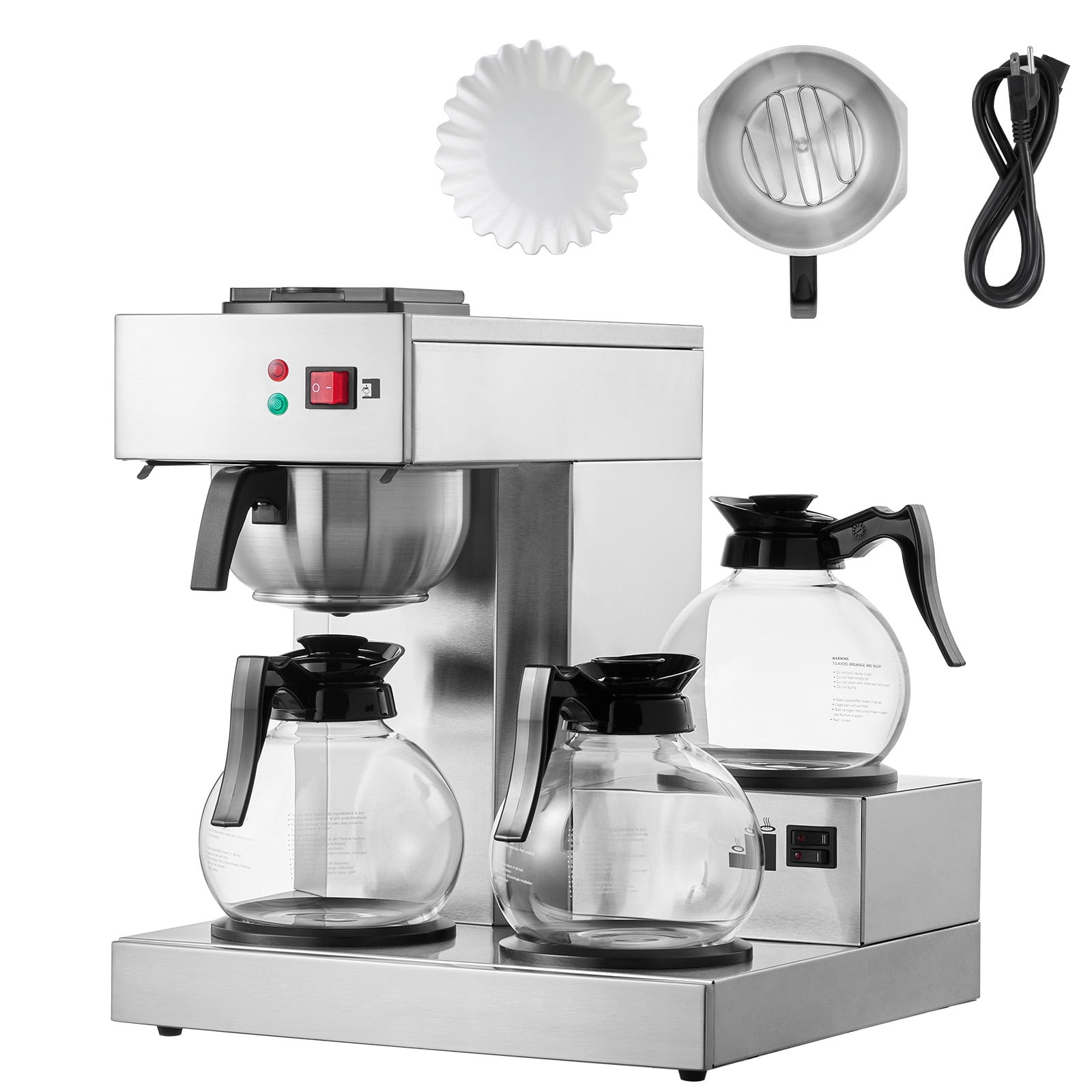 KFFKFF 12-Cup Industrial Coffee Brewer, Coffee Brewing Device with Trio ...